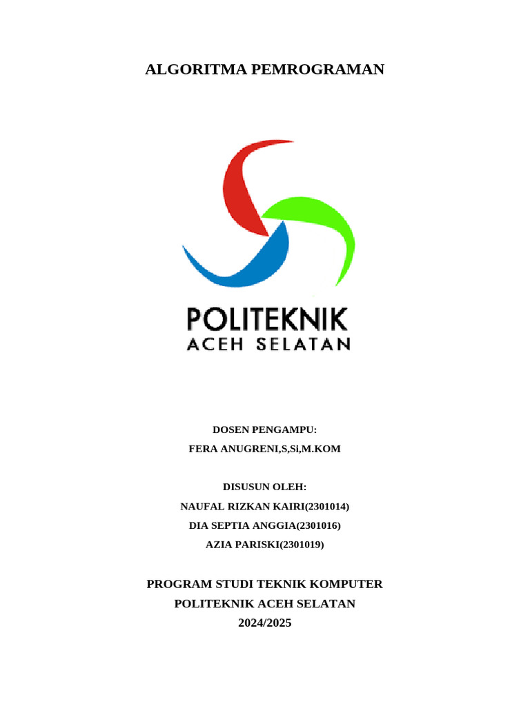 Algoritma Pemrograman | PDF