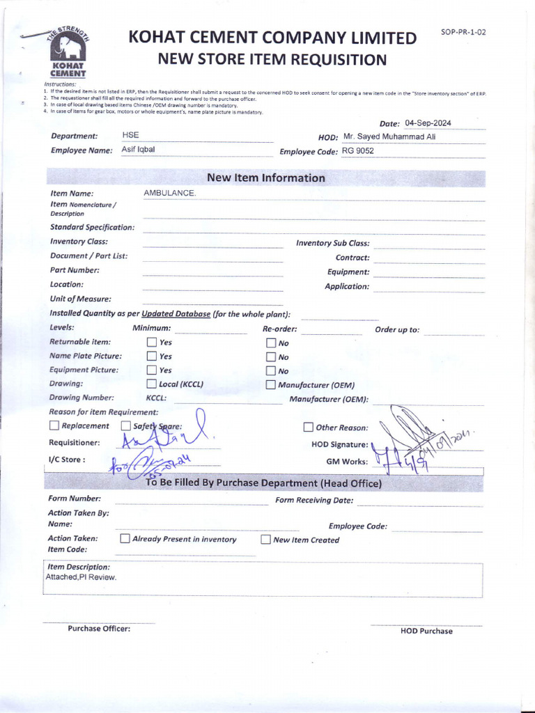 New Items Requisitions | PDF
