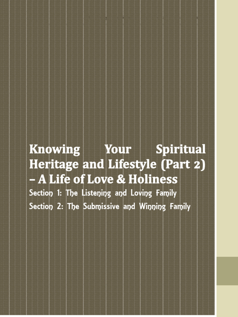 Knowing Your Spiritual Heritage and Lifestyle (Part 2) | PDF | Acts Of The Apostles | Paul The ...