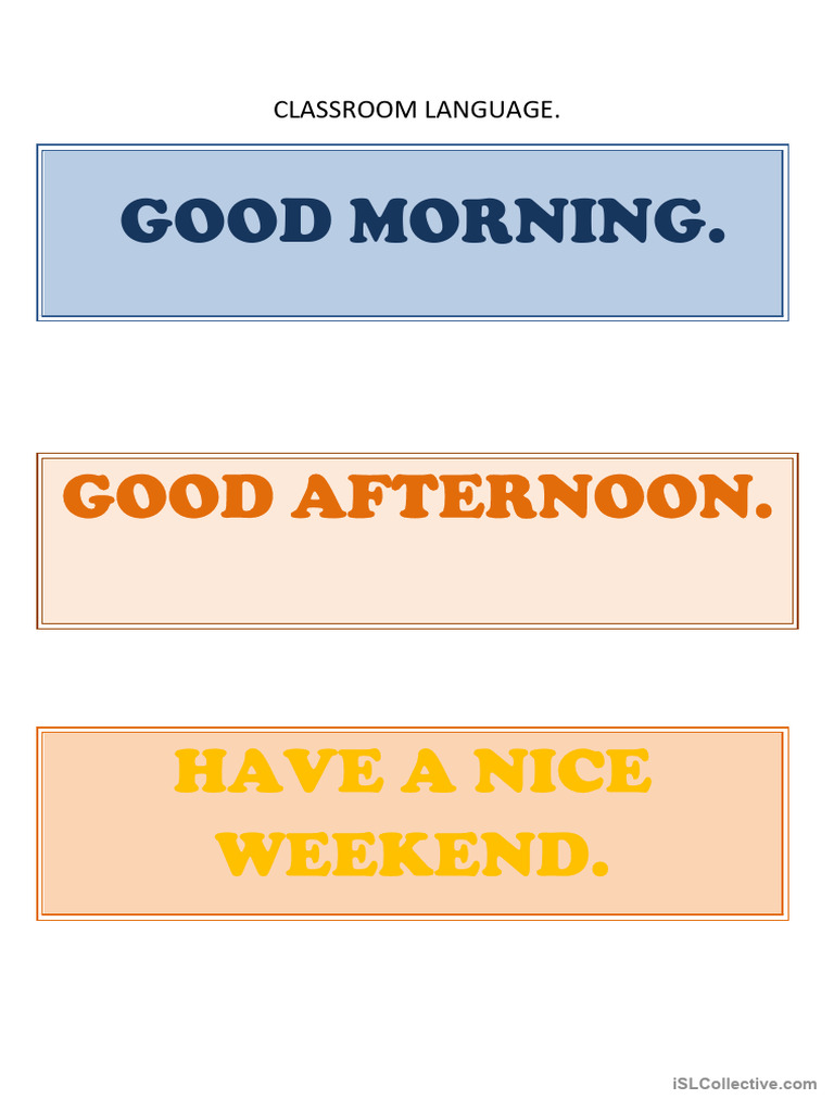 Classroom Language | PDF