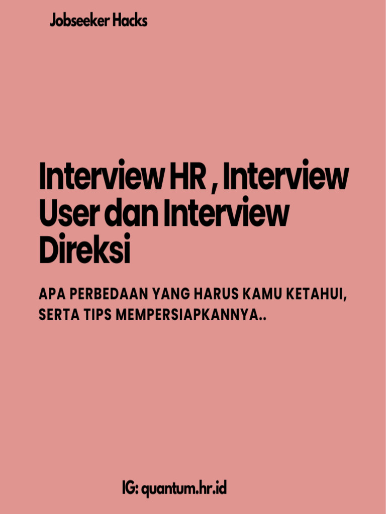 Interview Hr, Interview User Dan Interview Direksi | PDF