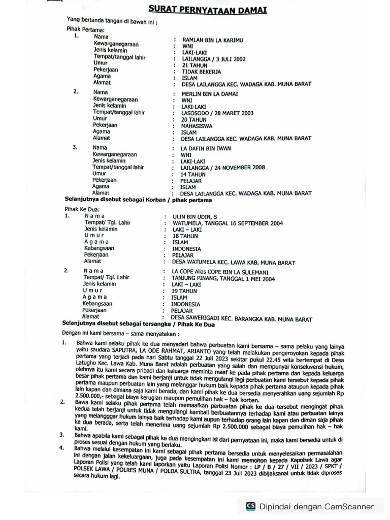 PERNYATAAN DAMAI | PDF