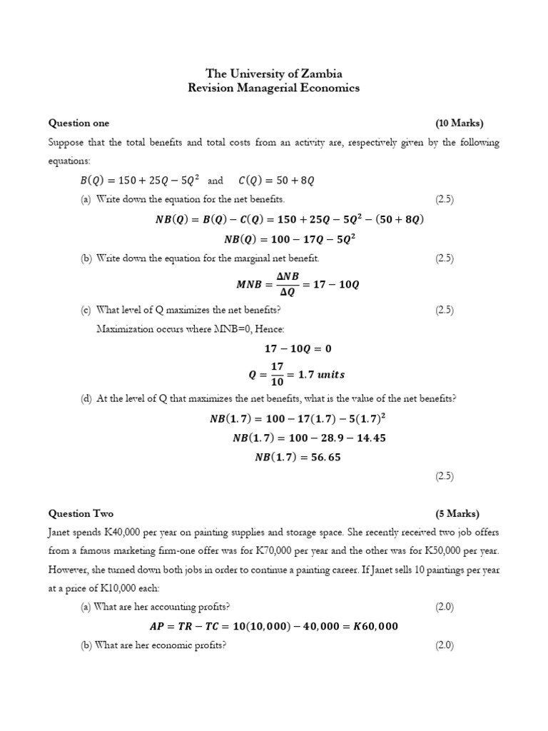 Extra Revisions Questions - Solutions | PDF