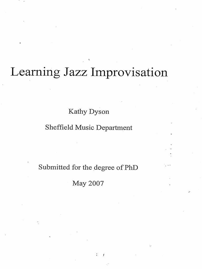 Learning Jazz Improvisation | PDF | Schema (Psychology) | Conceptual Model