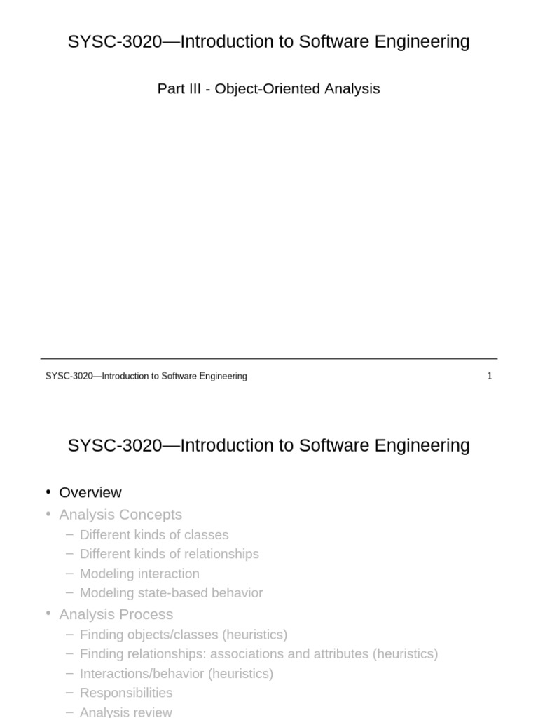 Sysc3020 3 Ooanalysis | PDF