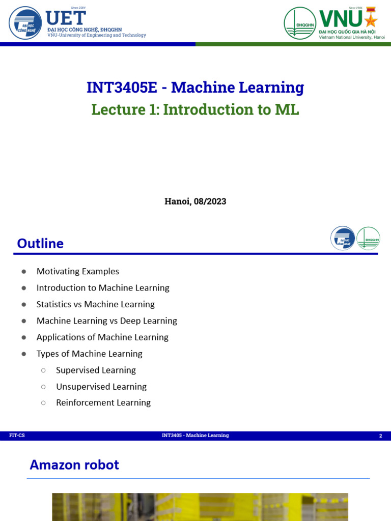 Lecture 1_Introduction to ML | PDF