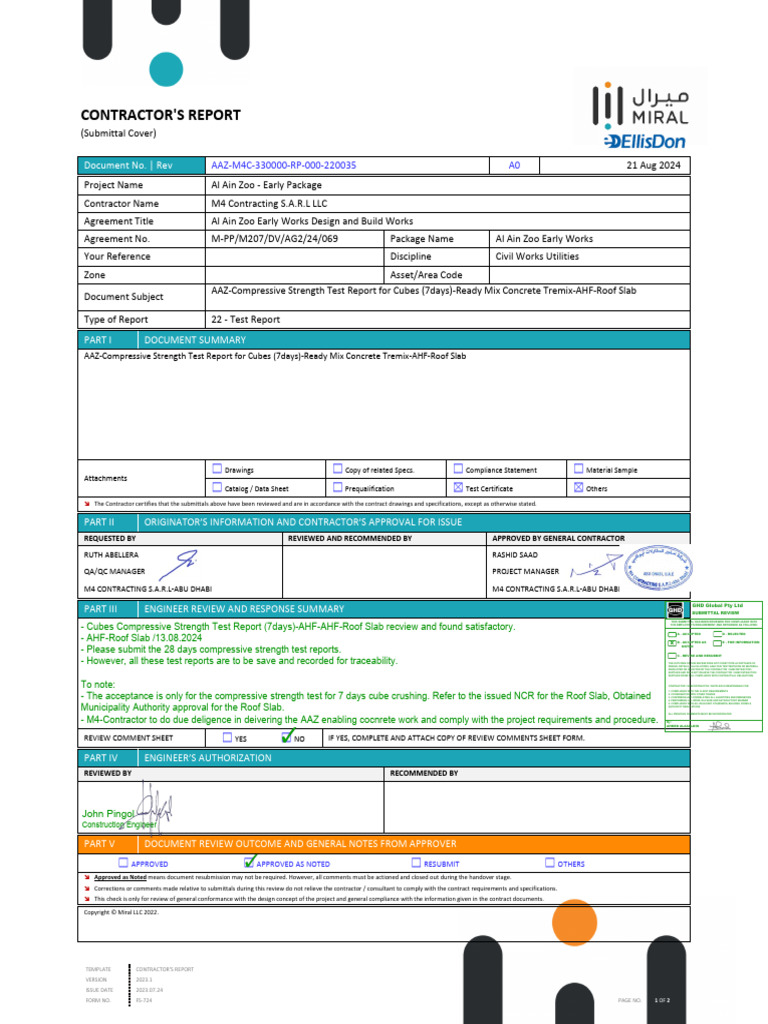 AAZ M4C 330000 RP 000 220035 (A0) - AAZ-Compressive Strength Test ...