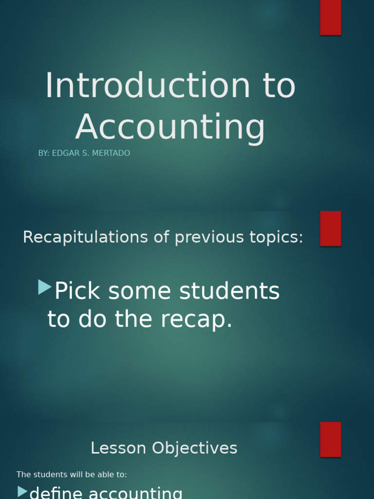 Introduction To Accounting 1 4 | PDF