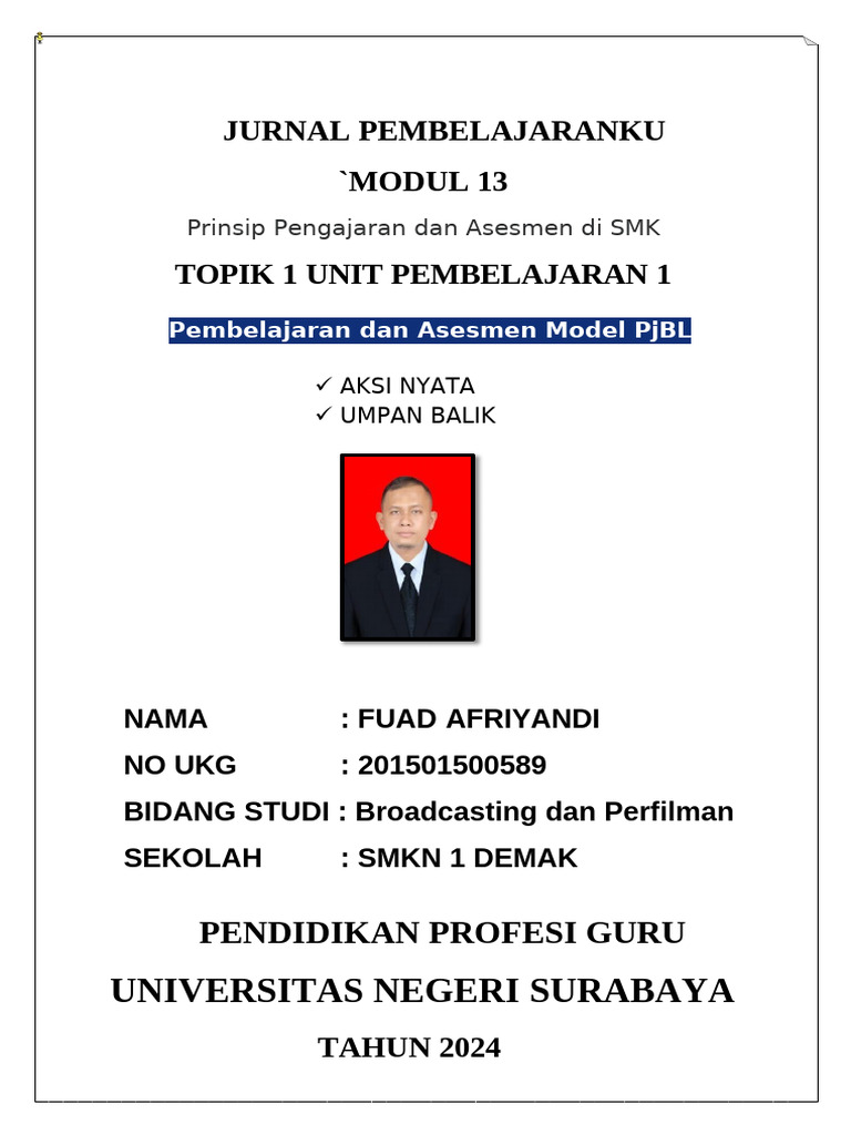 Jurnal Modul 3 Assesmen - PPG - Fuad | PDF