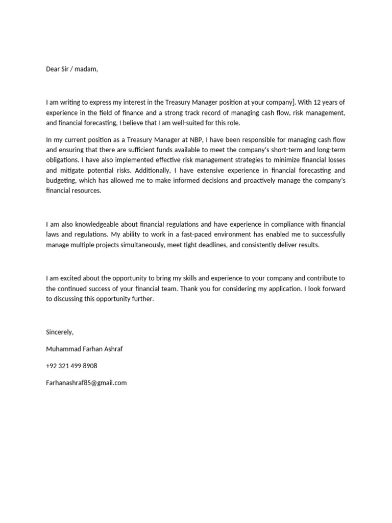 Covering Letter Pdf