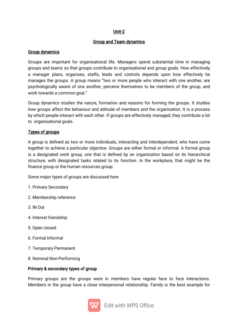 Unit-2- OB bba | PDF