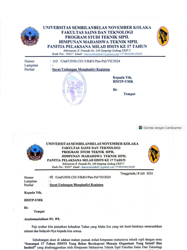Surat Menghadiri Kegiatan Hmtp Umk Pdf