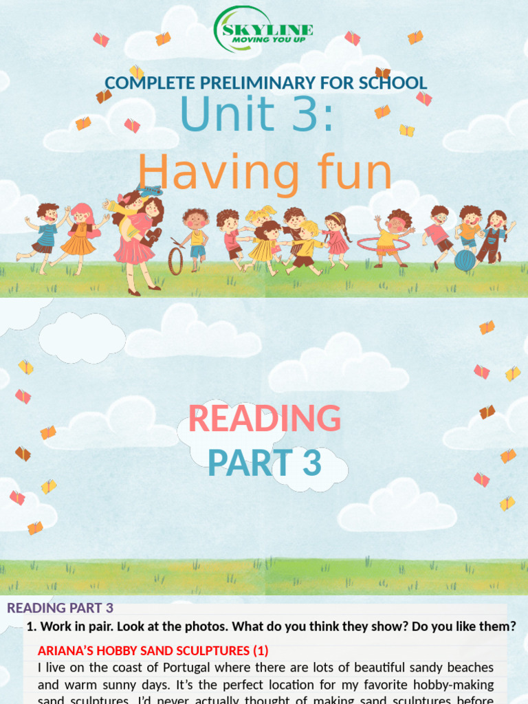 Skyline - Complete PET - Unit 3 - Lesson 1 | PDF