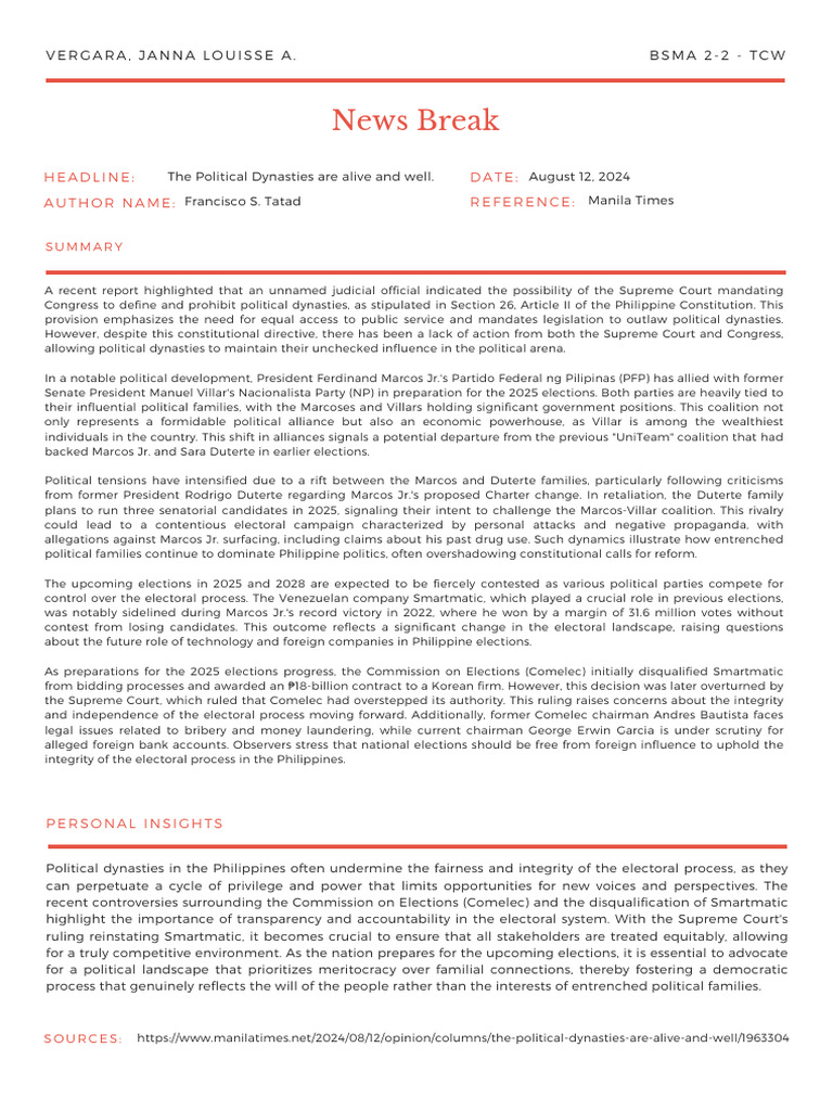 News Break Sample Format | PDF | Commission On Elections (Philippines ...