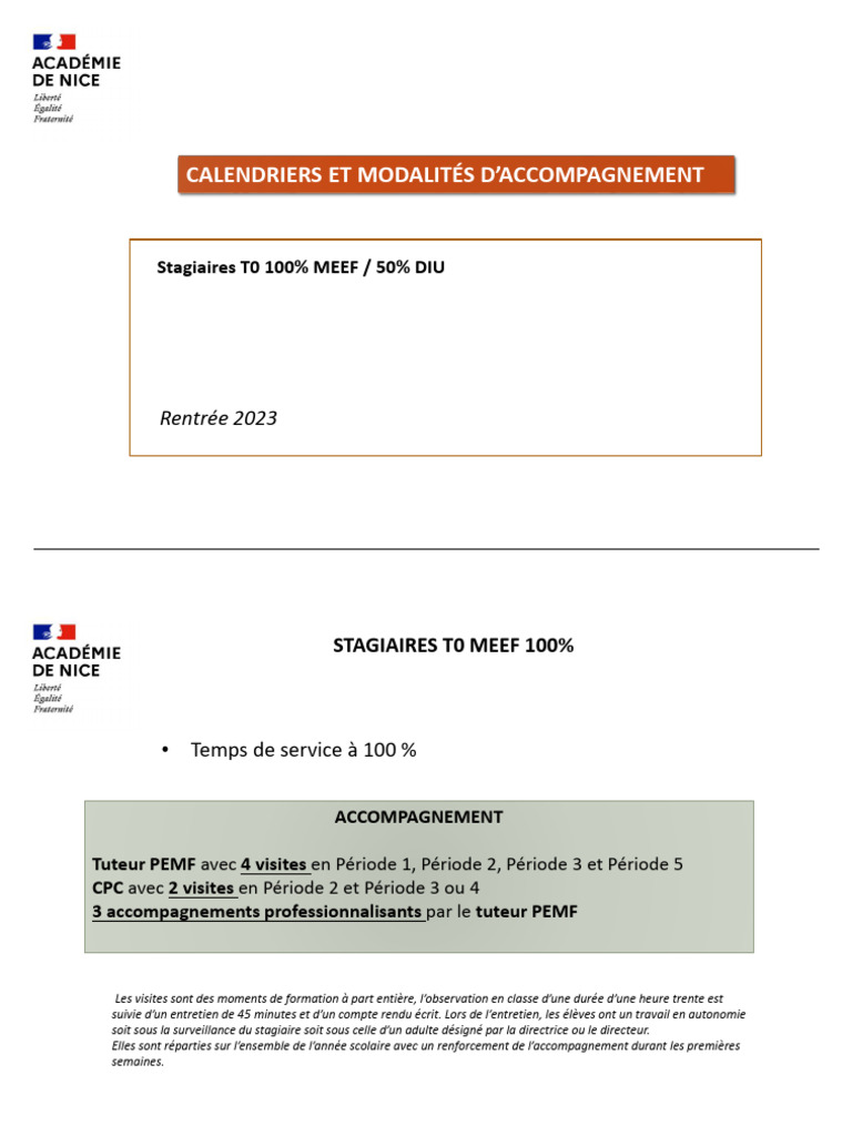 Calendriers - 2023 - Stagiaires T0 | PDF
