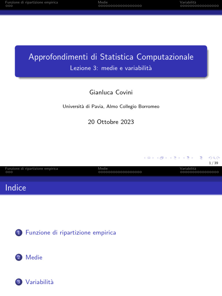 Presentazioni Approfondimenti Di Statistica-1 | PDF