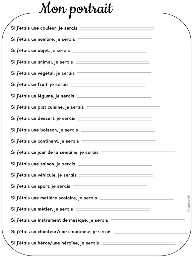 Mon Portrait | PDF