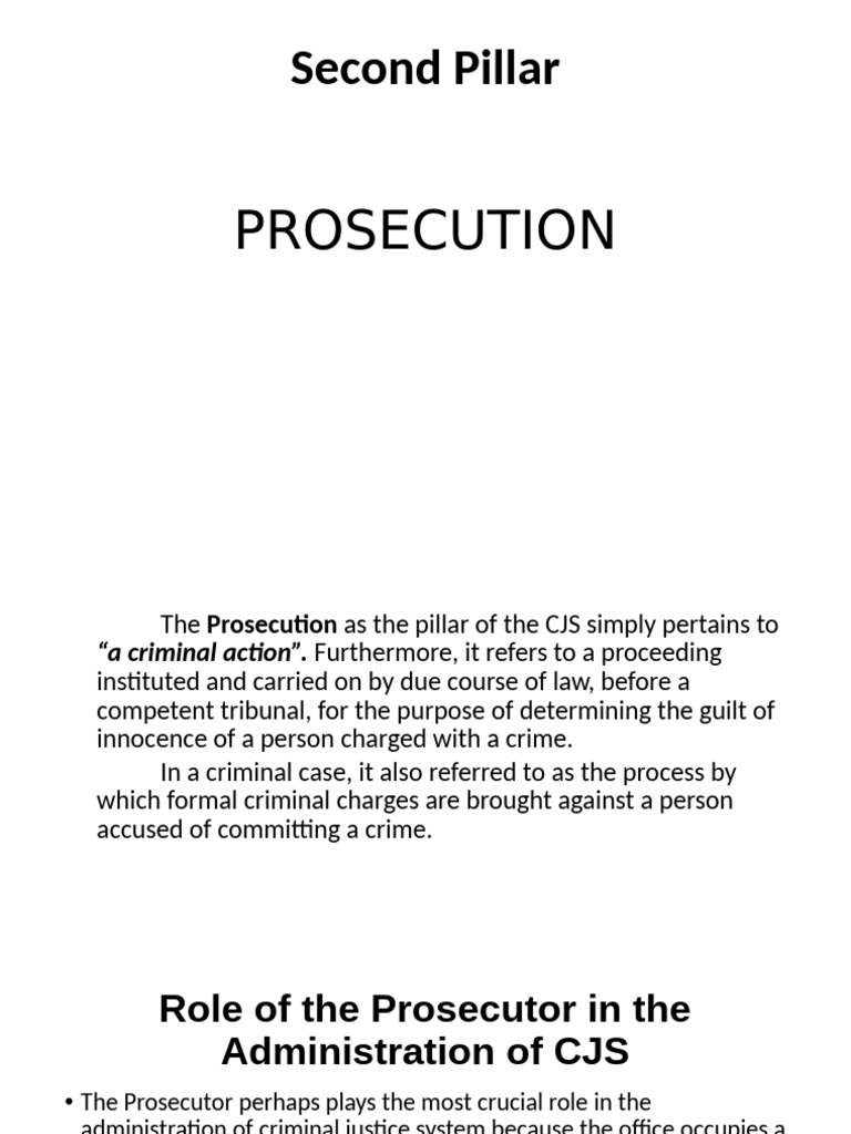 Second Pillar Prosecution | PDF