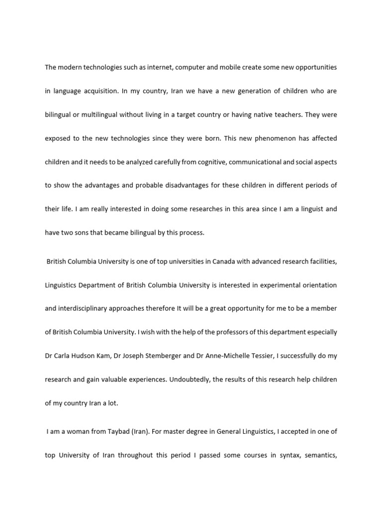 Statement of Intent | PDF | Wellness