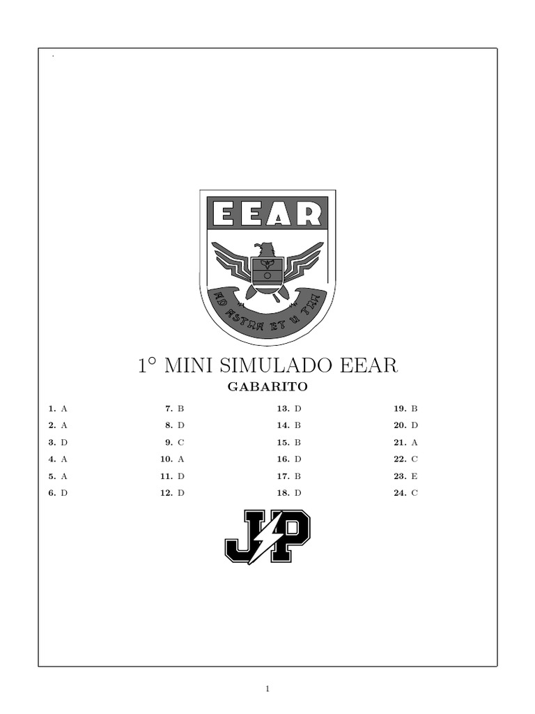 (Gabarito) 1o Minisimulado EEAr Fisica JP | PDF