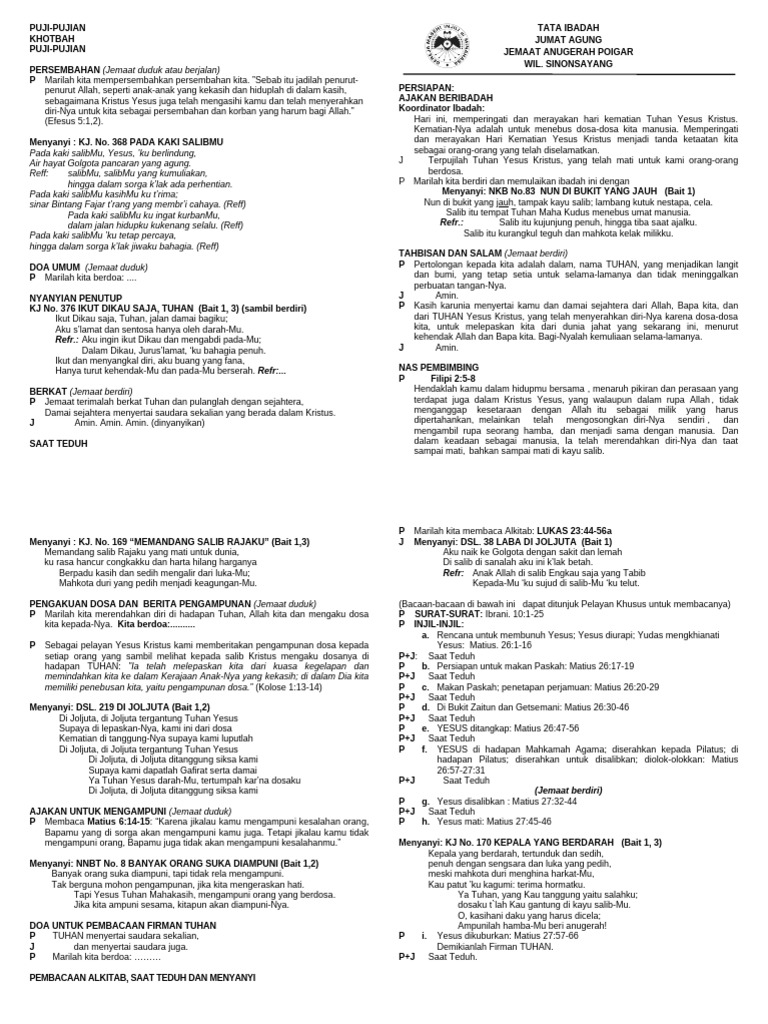 Tci Jumat Agung & Perjamuan Kudus 2024 | PDF
