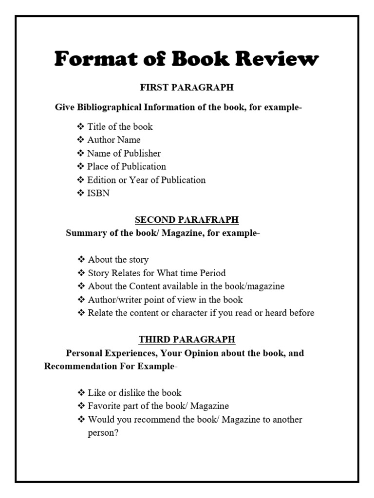 Book Review Format | PDF
