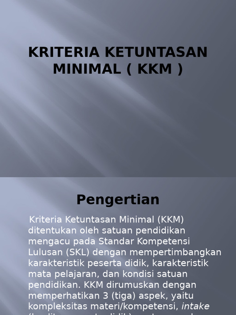 Kriteria Ketuntasan Minimal (KKM) | PDF