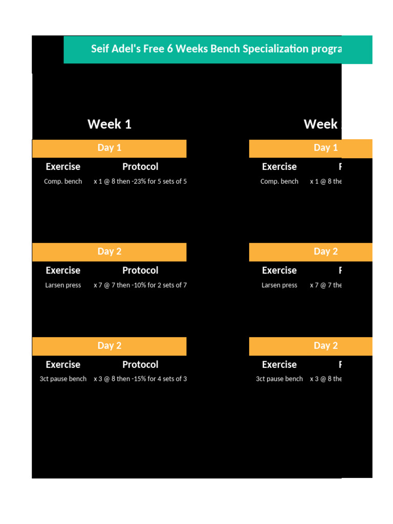 Seif Adel's Free Bench Program | PDF
