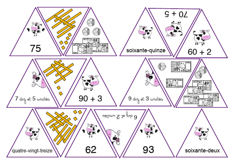 Jeu Des Vaches Numeration Planche 9 | PDF