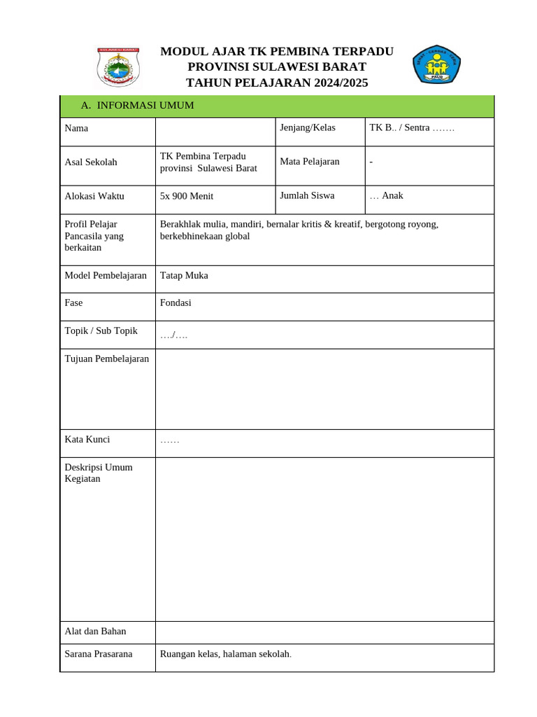 Tabel Modul Ajar | PDF