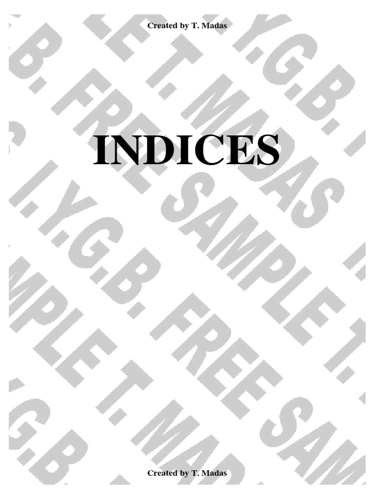 Indices Past Paper | PDF