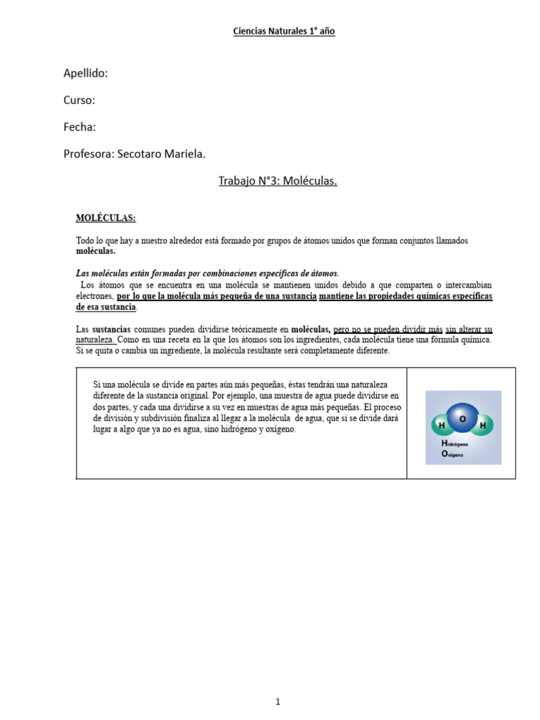 Tp Numero 3 Moleculas. | PDF