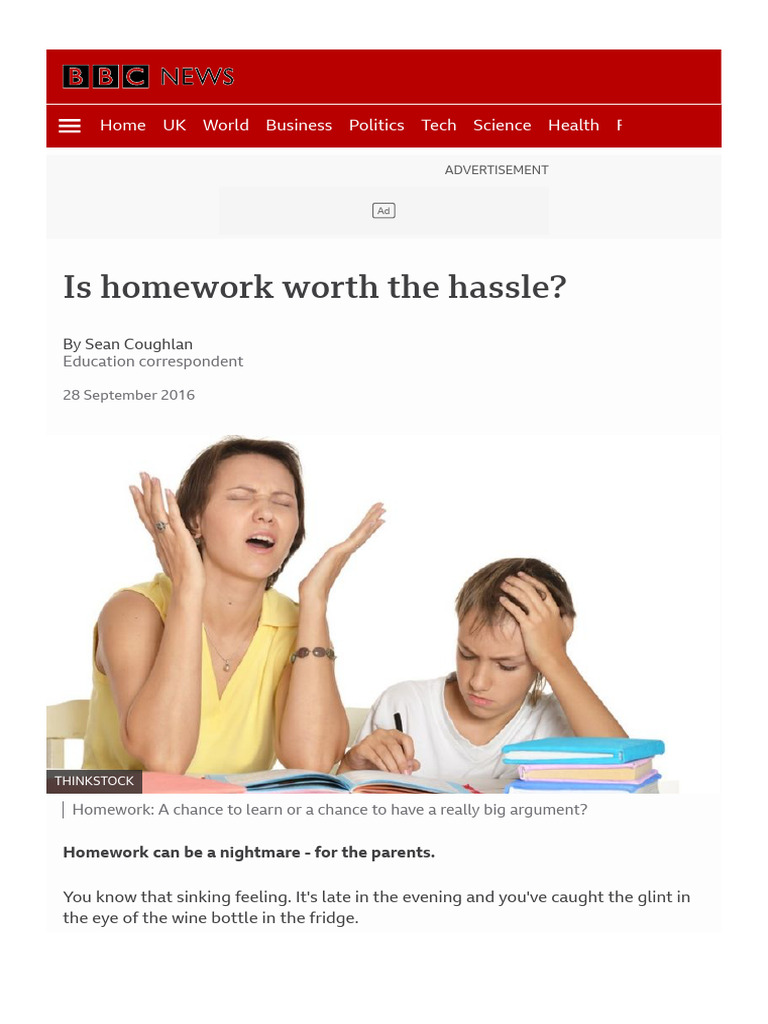 Is Homework Worth The Hassle - BBC News | PDF