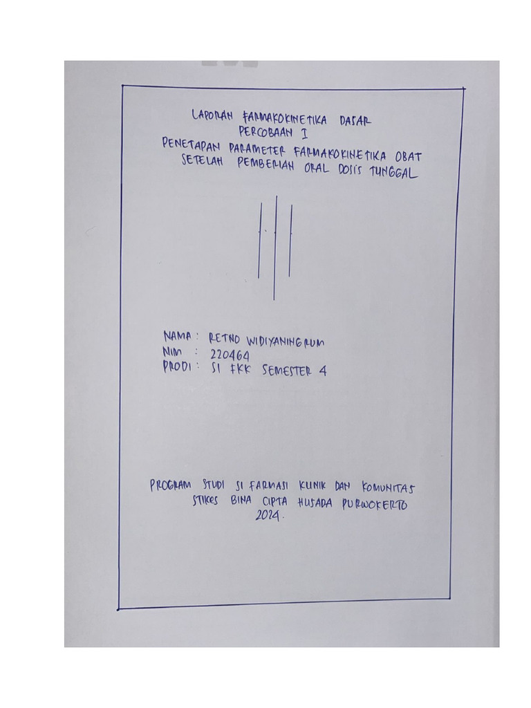 Laprak Farmakokinetika Retno Widiyaningrum | PDF