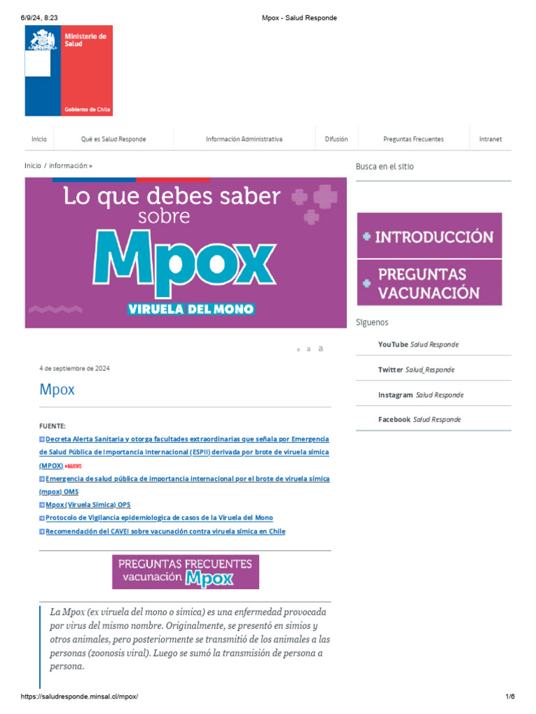 Mpox - Salud Responde | PDF