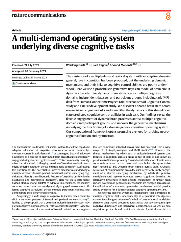 A Multi-Demand Operating System Underlying Diverse Cognitive Tasks ...