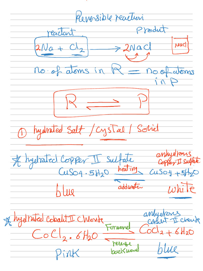 Reversible Reaction Notes 1 | PDF