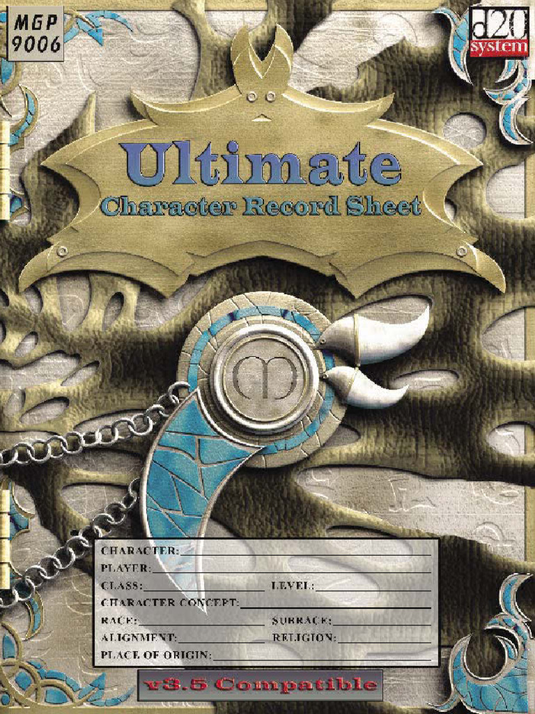 Ultimate Character Record Sheet (OEF) (d20) | PDF
