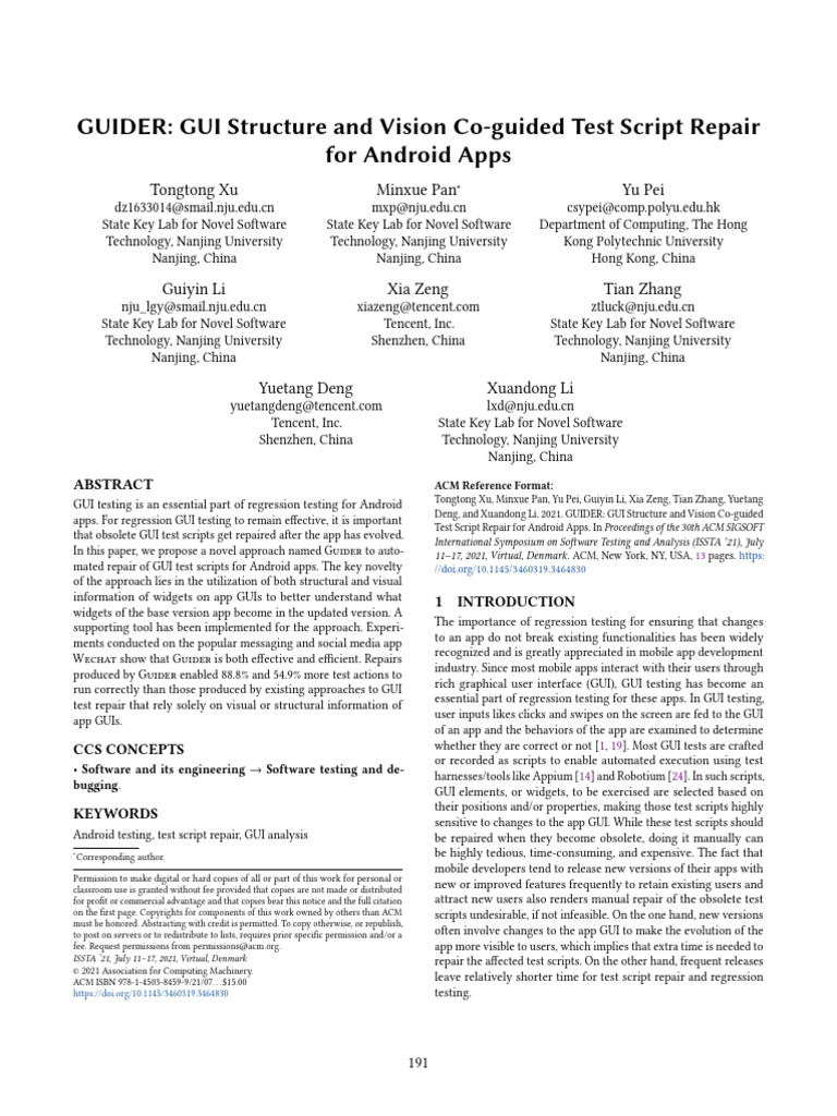 GUI Structure and Vision Co-Guided Test Script Repair For Android Apps ...
