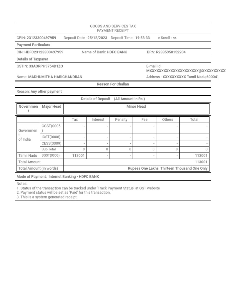 Nov 2023-GSTR 3B | PDF