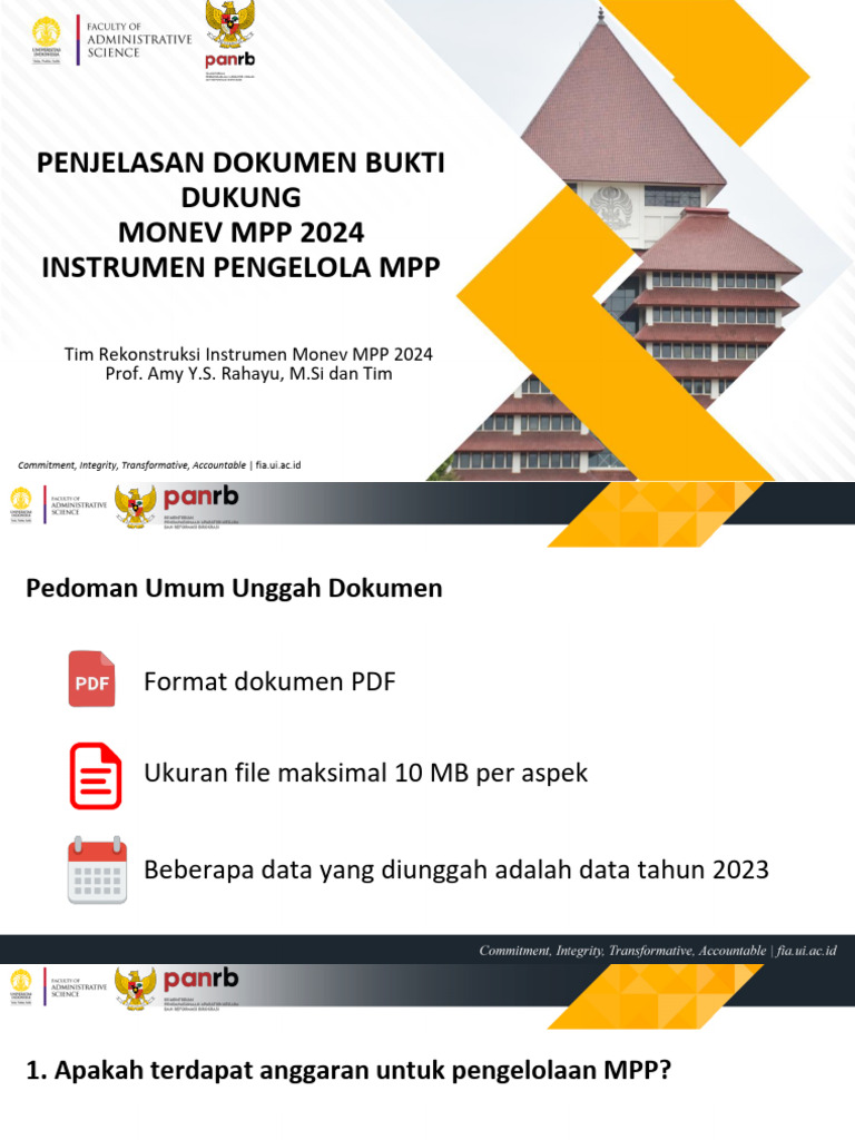 Penjelasan Dokumen Bukti Dukung Instrumen Pengelola MPP | PDF