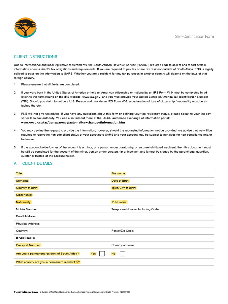 Self Certification Form - PCB Form | PDF