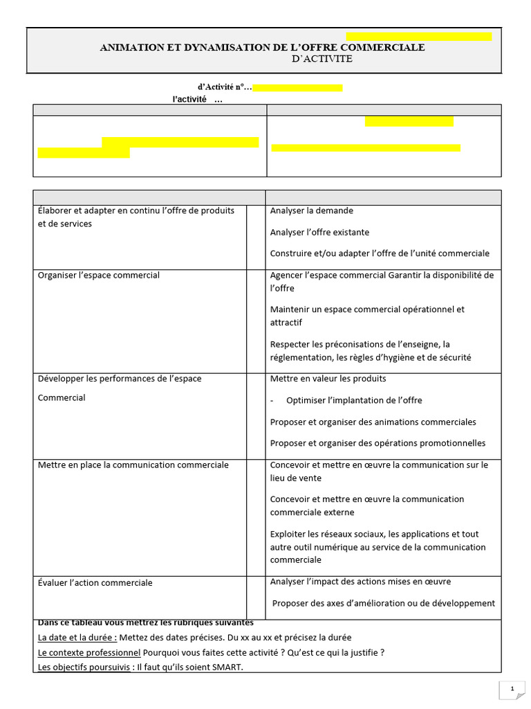 Trame Pour Les Fiches Adoc | PDF
