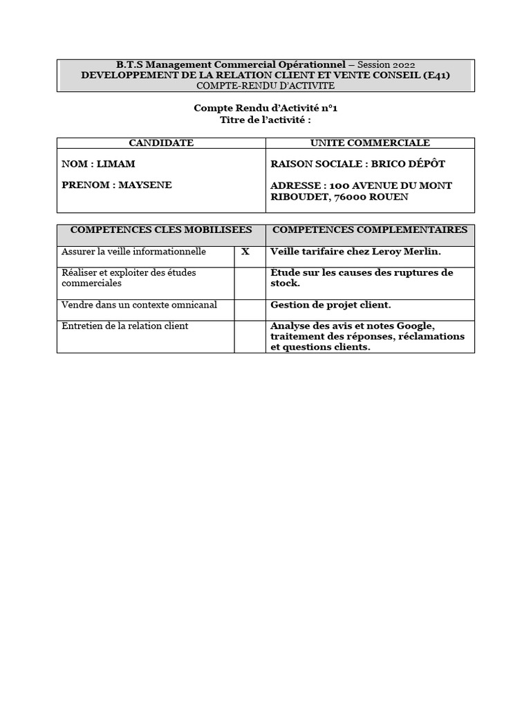 Exemple - CRA - E41 2 | PDF