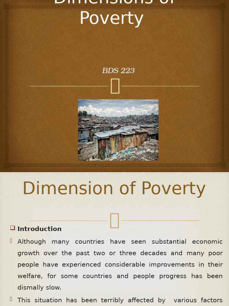 Dimensions of Poverty Part Revised | PDF
