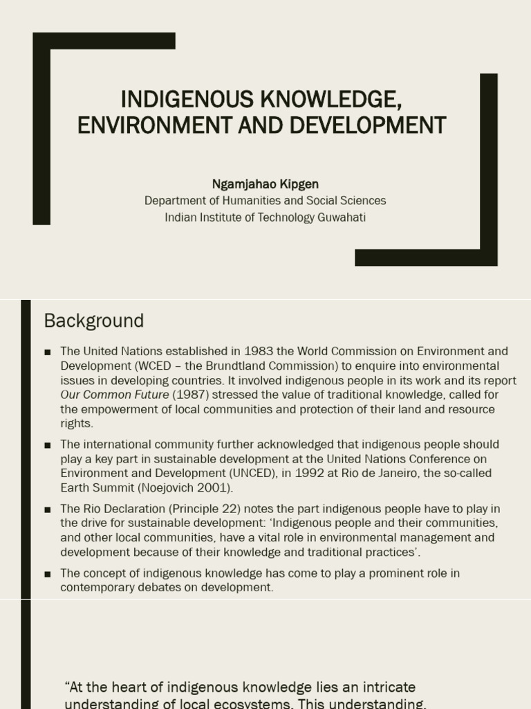 Indigenous Knowledge, Environment & Development - NgamjahaoKipgen | PDF
