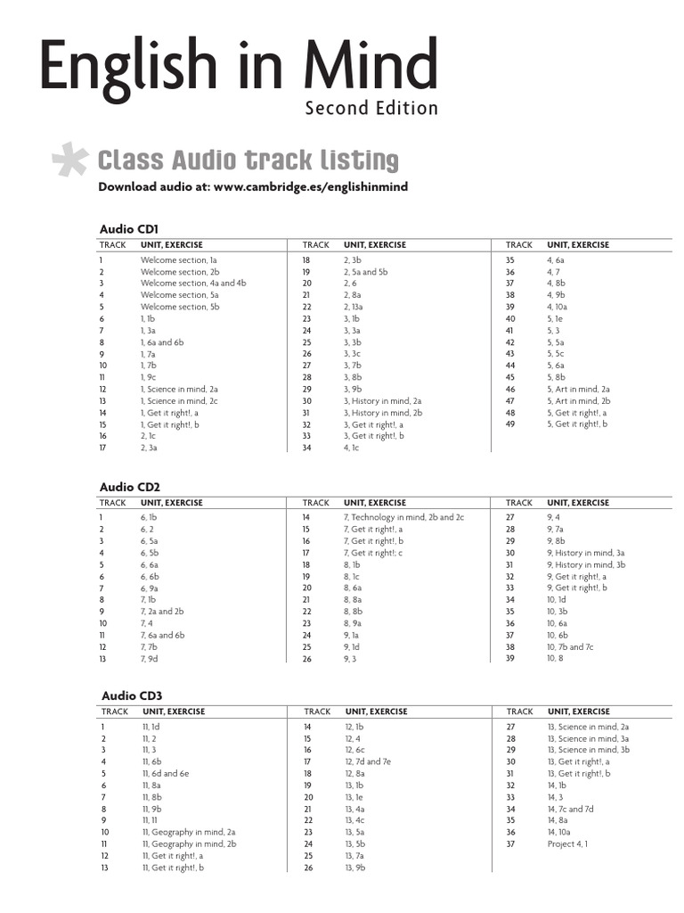 EiM1 ESS 2nded Track+listing | PDF