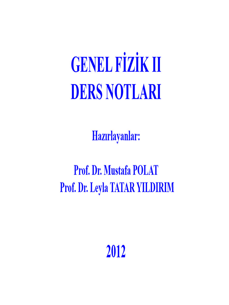 Genel Fi̇zi̇k II Ders Notlari | PDF