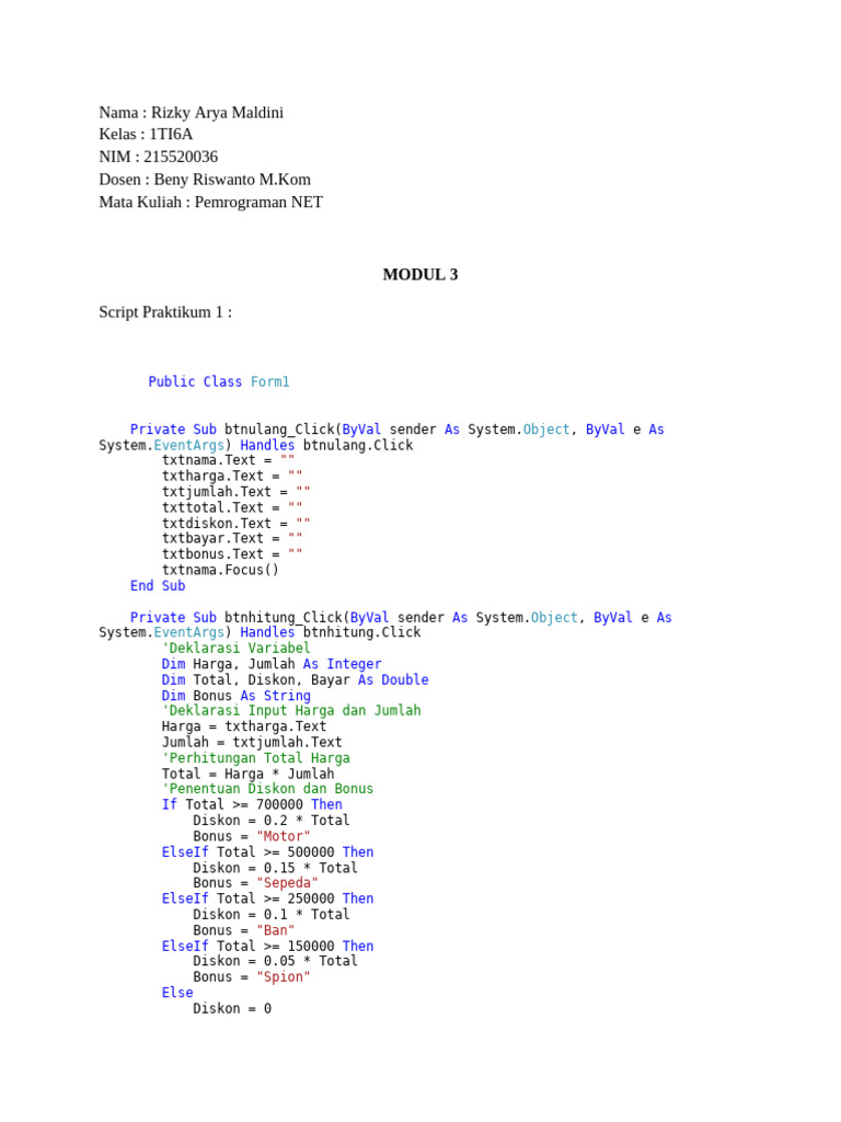 Laporan Modul 3 Rizky Arya Maldini | PDF