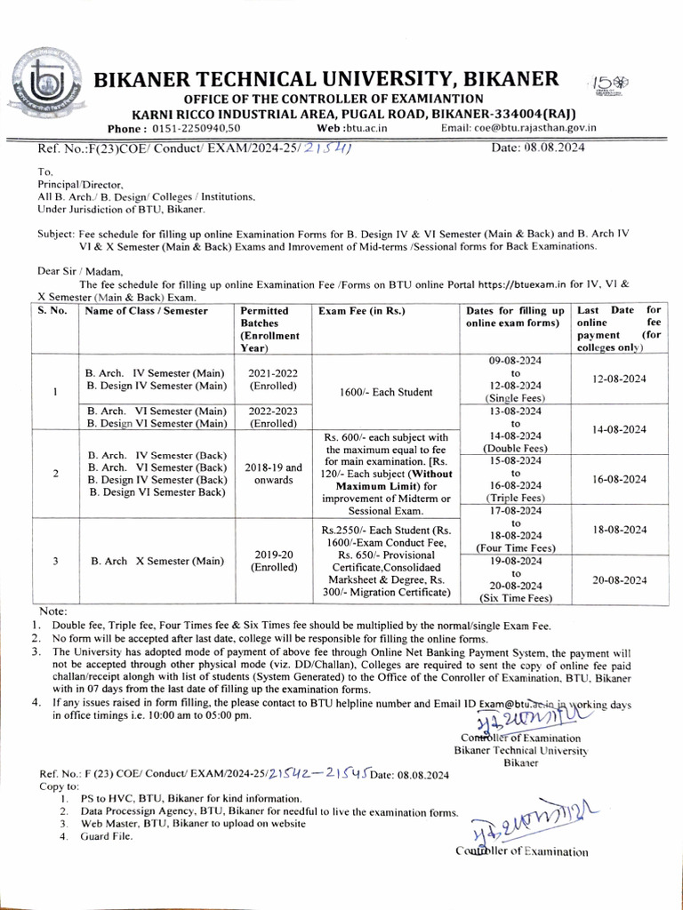 B. Arch & B. Design Exam Form Filling | PDF